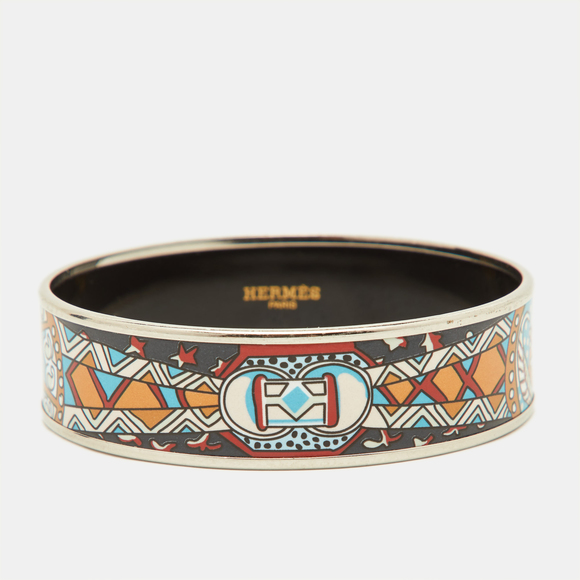 Hermes | Jewelry | Hermes Multicolor Enamel Palladium Plated Metal Rim ...